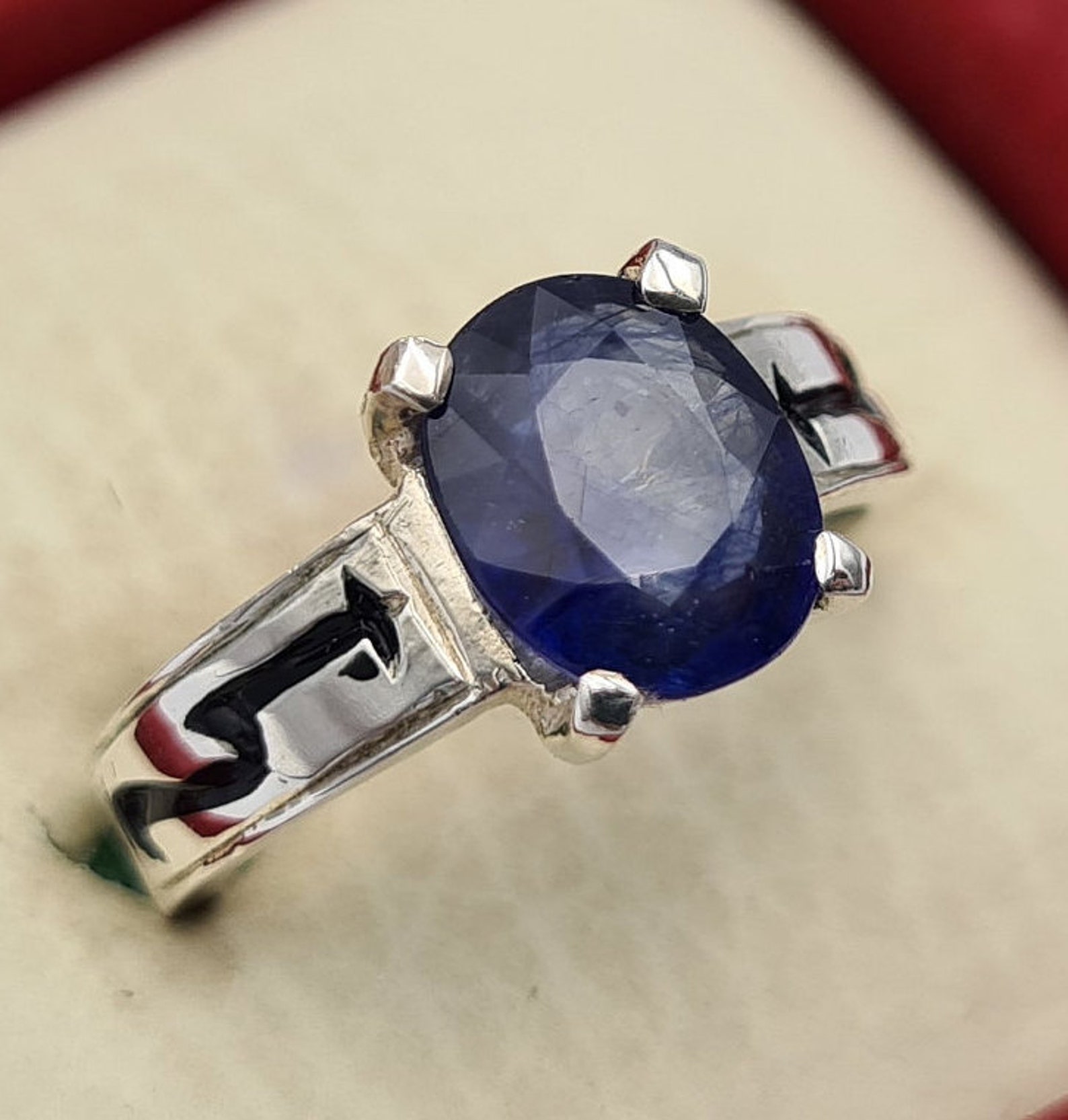 Beautiful Saturn Symbol Sapphire Ring Real Kashmir Color - Etsy