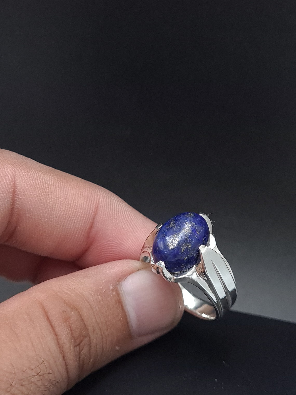 Mens Lapis Lazuli Ring Lajward Ring Sterling Silver Lapis Ring for Man ...