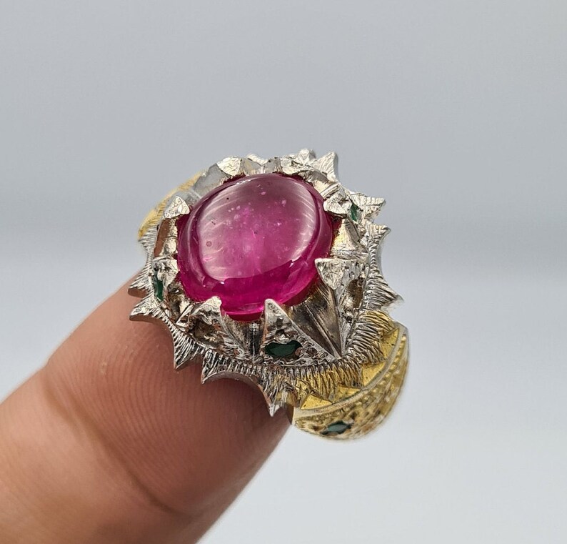 Unique Ottoman Ring Real Cabochon Ruby Ring Unique Sterling - Etsy