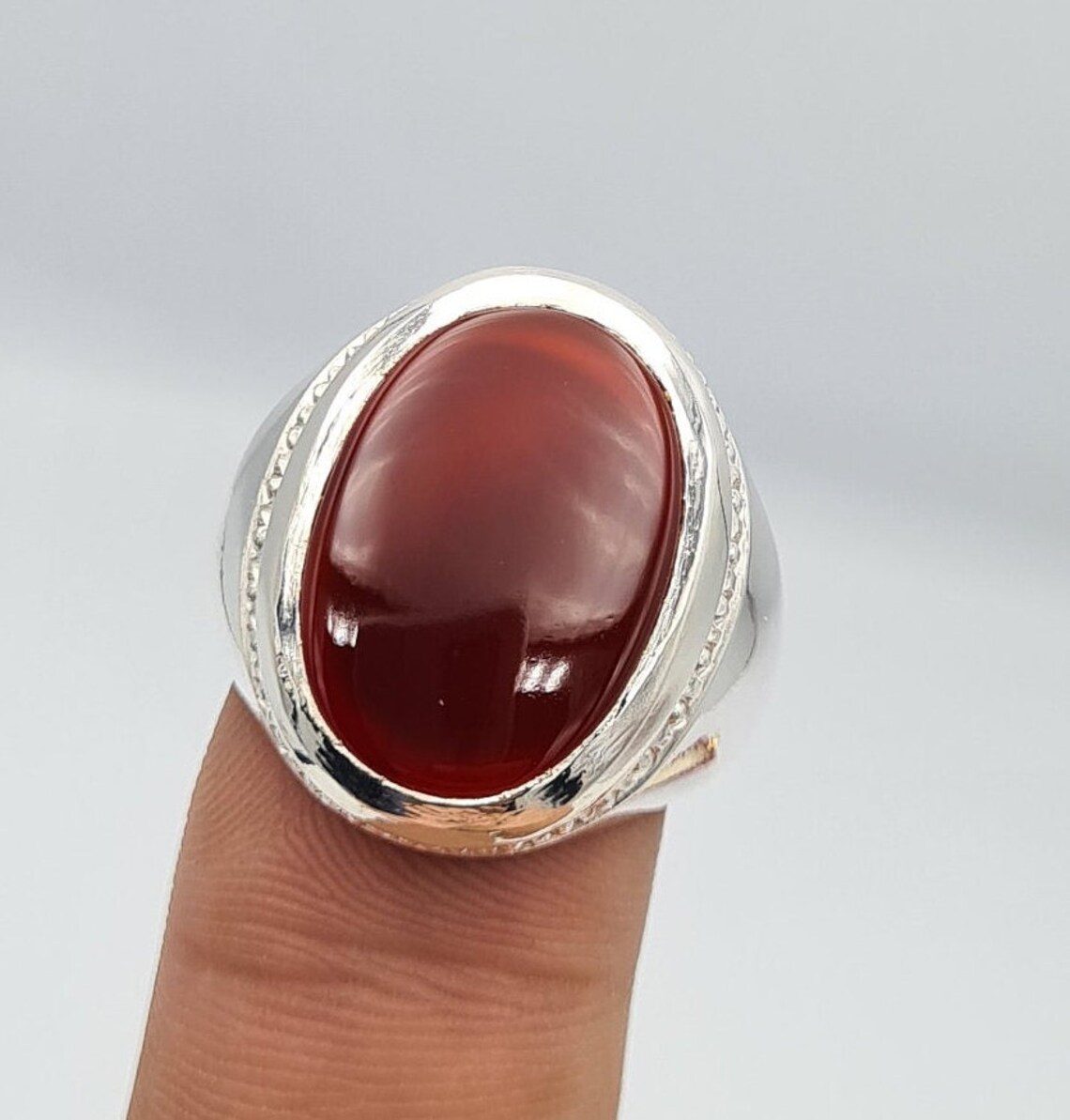 Mens Aqeeq ring Natural Brown re agate bague akik aqiq hakik | Etsy