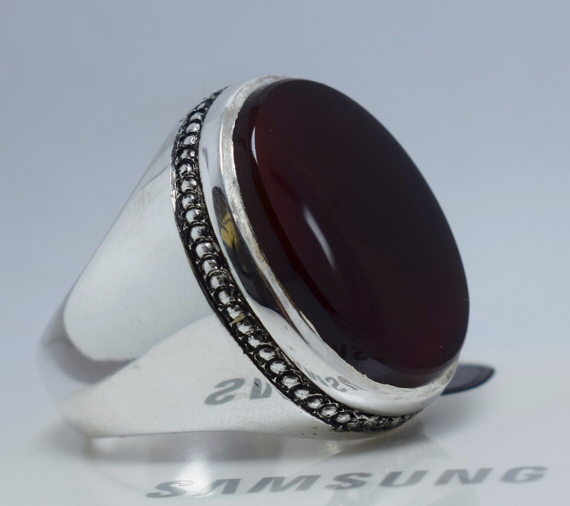 Blood Red Yemeni Aqeeq Yamni Akik Yemen Aqiq Agate 925 - Etsy