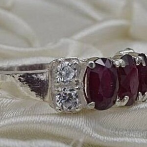 Natural Pigeon Blood Red Ruby Ring Dark Red Ruby Band Natural Stone 925 ...