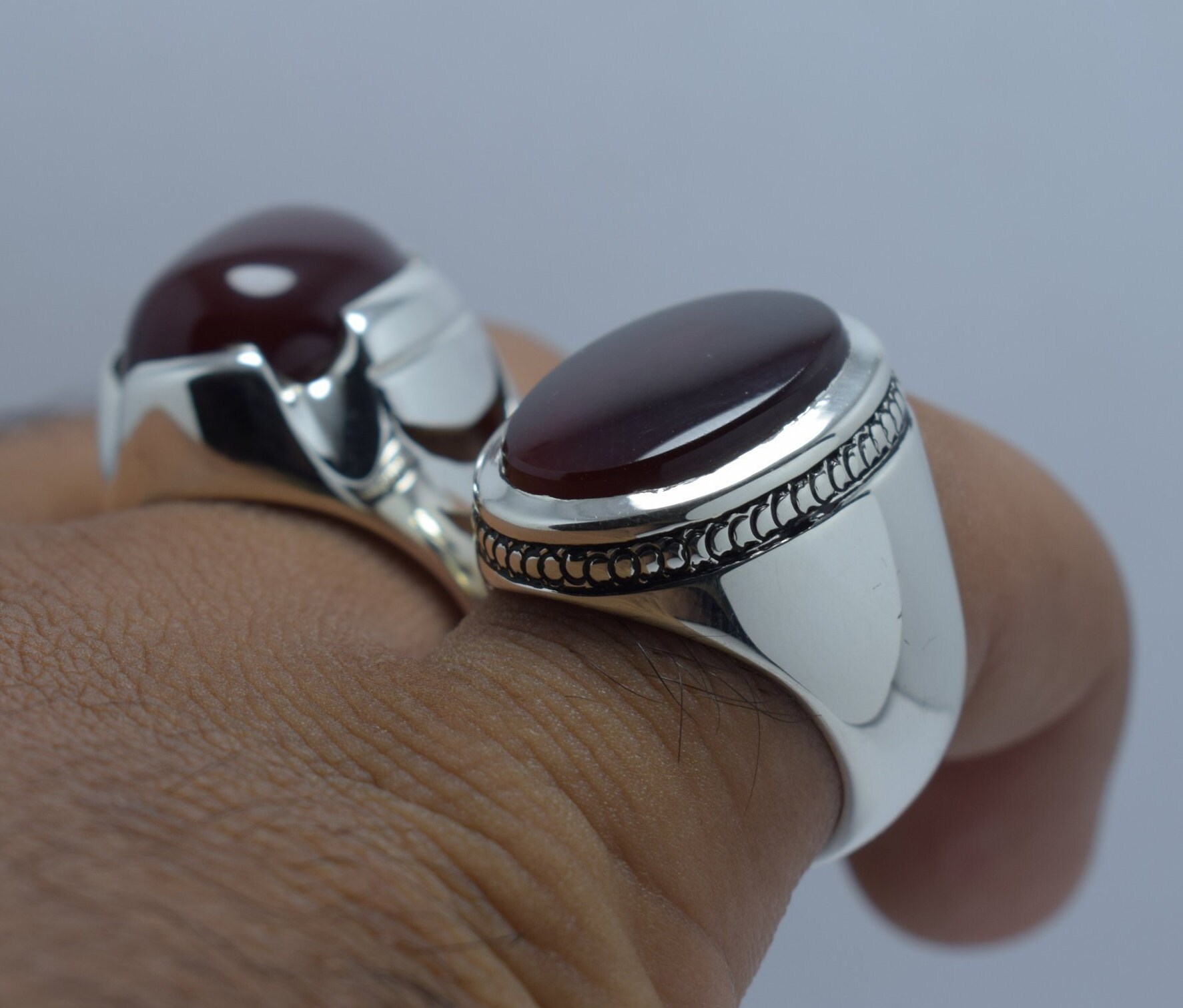 Yemeni Aqeeq Ring Akik Ring Kabadi Yaman Bague 925 Sterling | Etsy