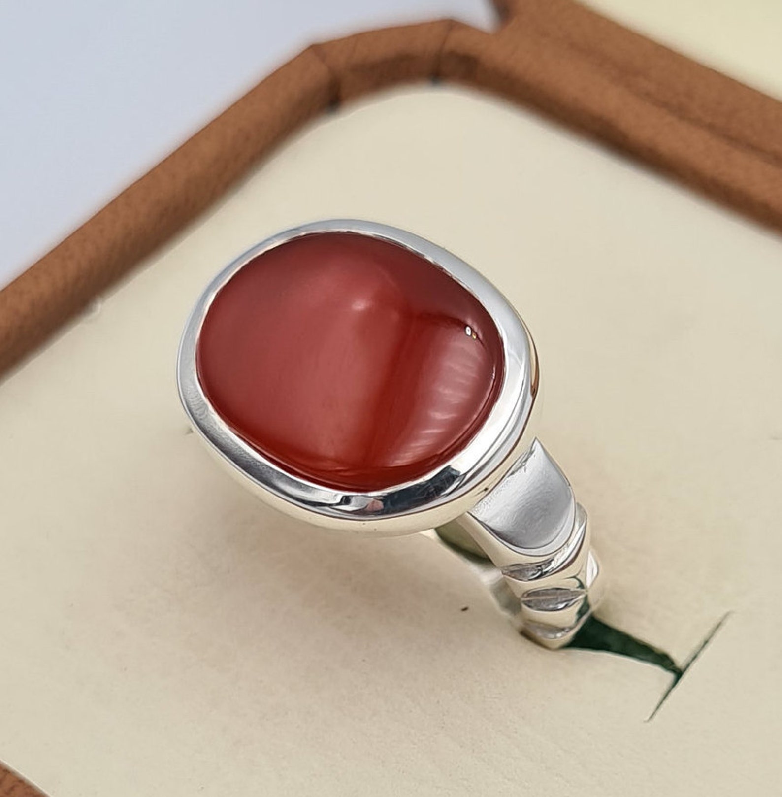 Yemeni Aqeeq Aqiq Akik Agate Bague Handmade Jewelry Gemstone | Etsy