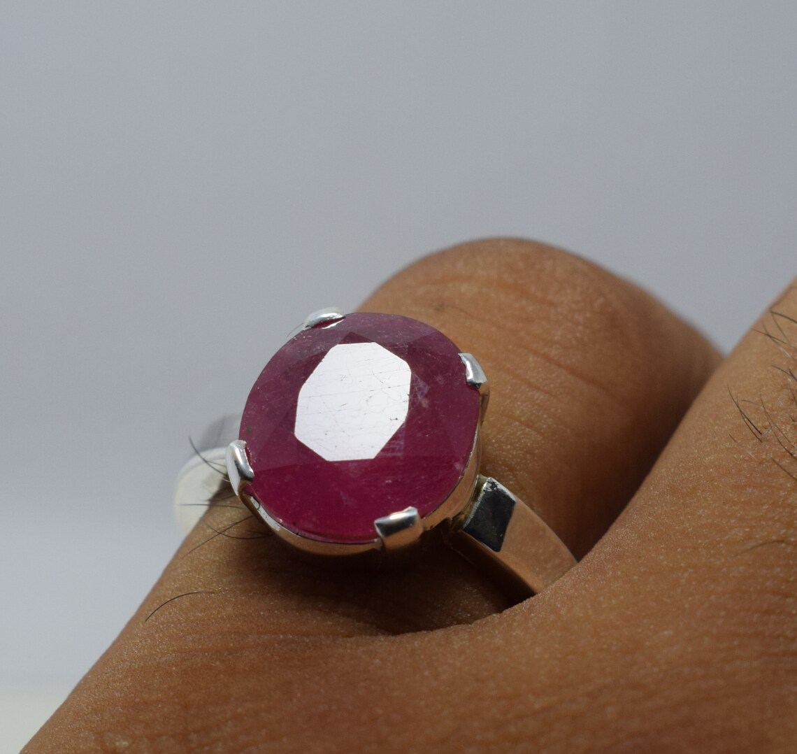 Ruby Ring Womens Rings Natural Pink Ruby Handmade Ring Real | Etsy