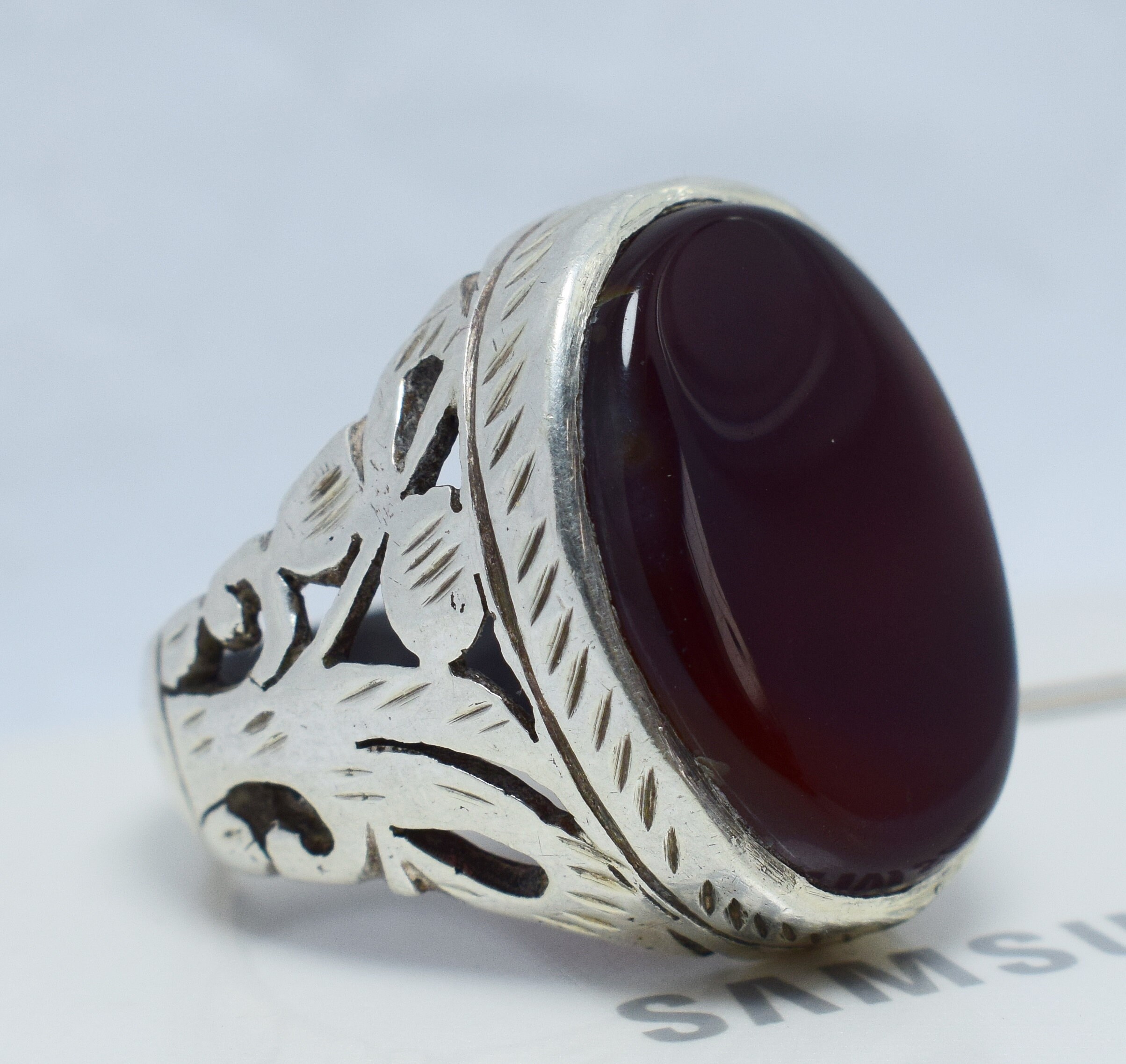 Natural Dark Blood Red Yemen Aqiq Yemeni Aqeeq Ring Yamni Akik | Etsy