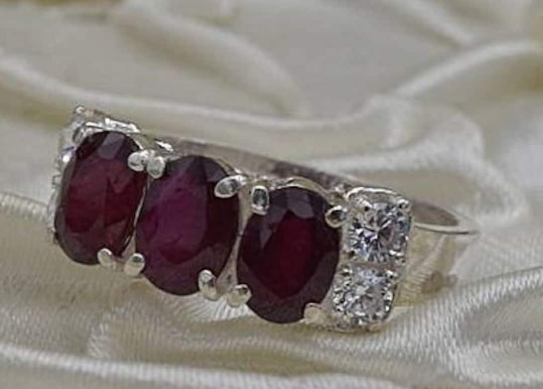 Natural Pigeon Blood Red Ruby Ring, Handmade 925 Sterling Silver Mens ...