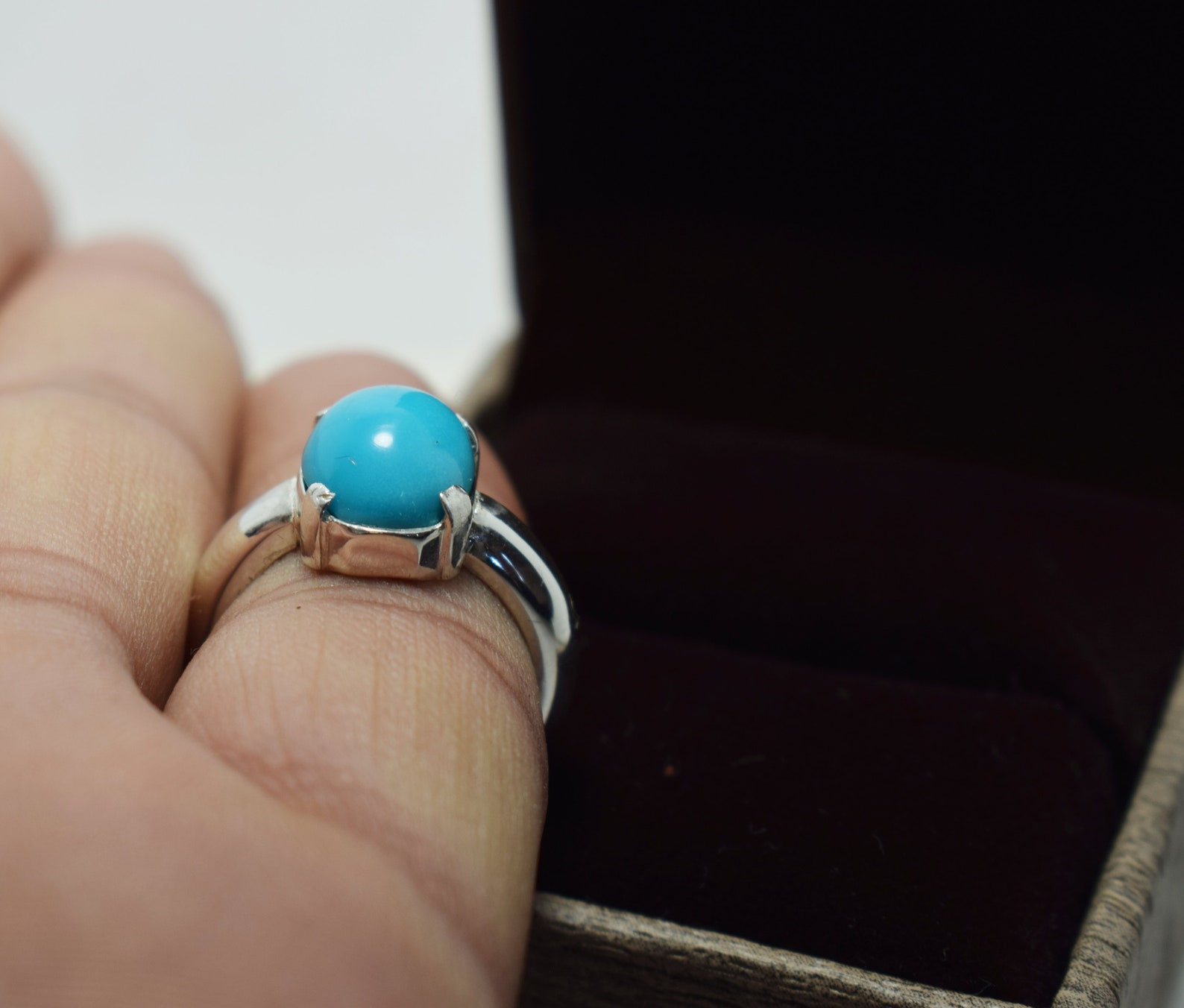 Handmade Turquoise Ring, 925 Sterling Silver Gemstone Jewelry Arizona ...