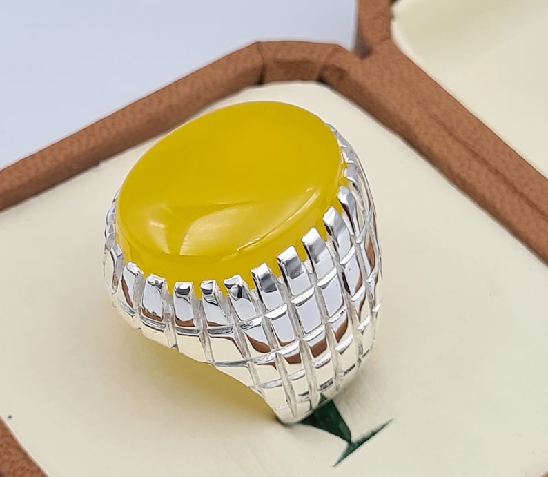 Yemeni Aqeeq Agate Akik Aqiq Handmade Sterling Silver Ring - Etsy