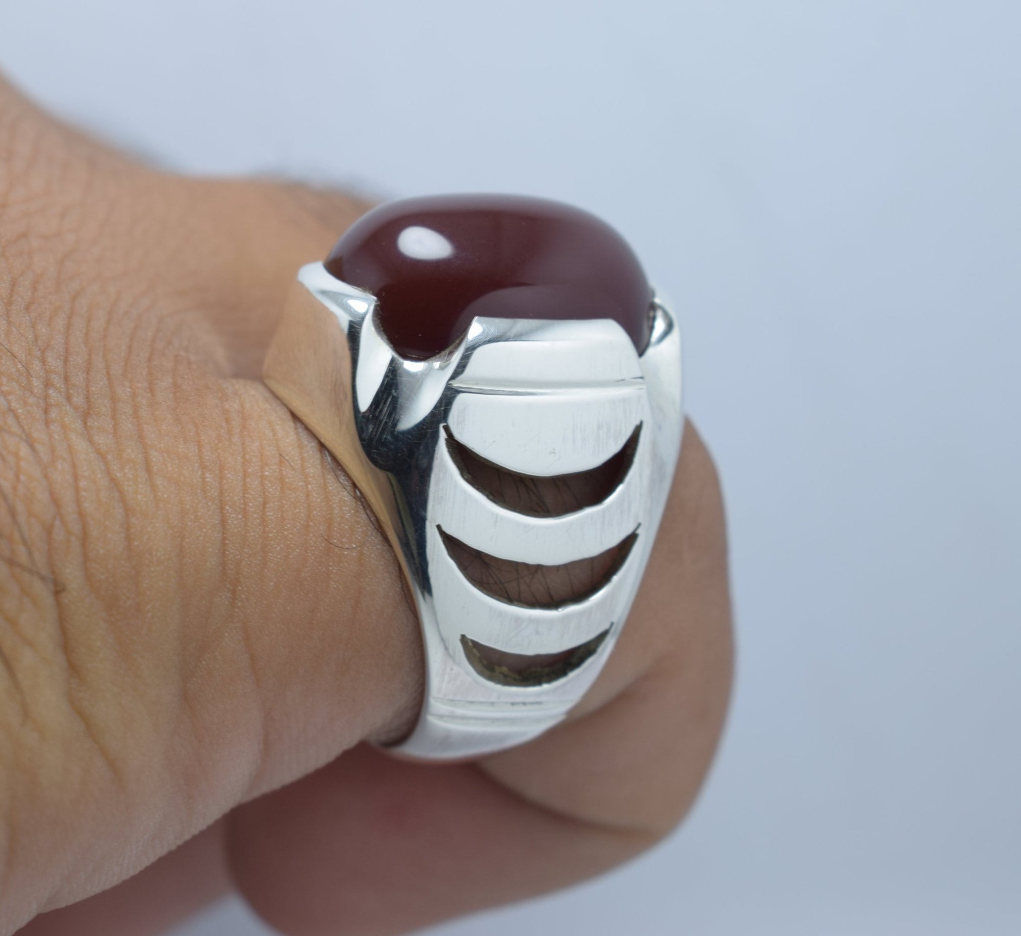 Yemeni Aqeeq Ring Akik Ring Kabadi Yaman Bague 925 Sterling | Etsy