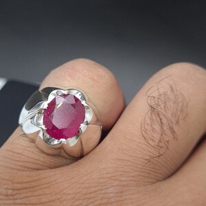 Mens Ruby Ring From African Mines High Quality Flux Filled Mens Ruby ...