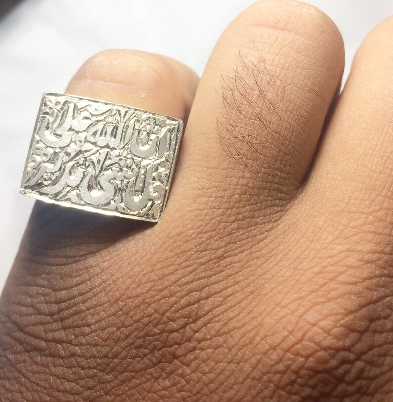 Islamic Ring Silver Ring Engraved Ring Amulet Islamic Silver - Etsy