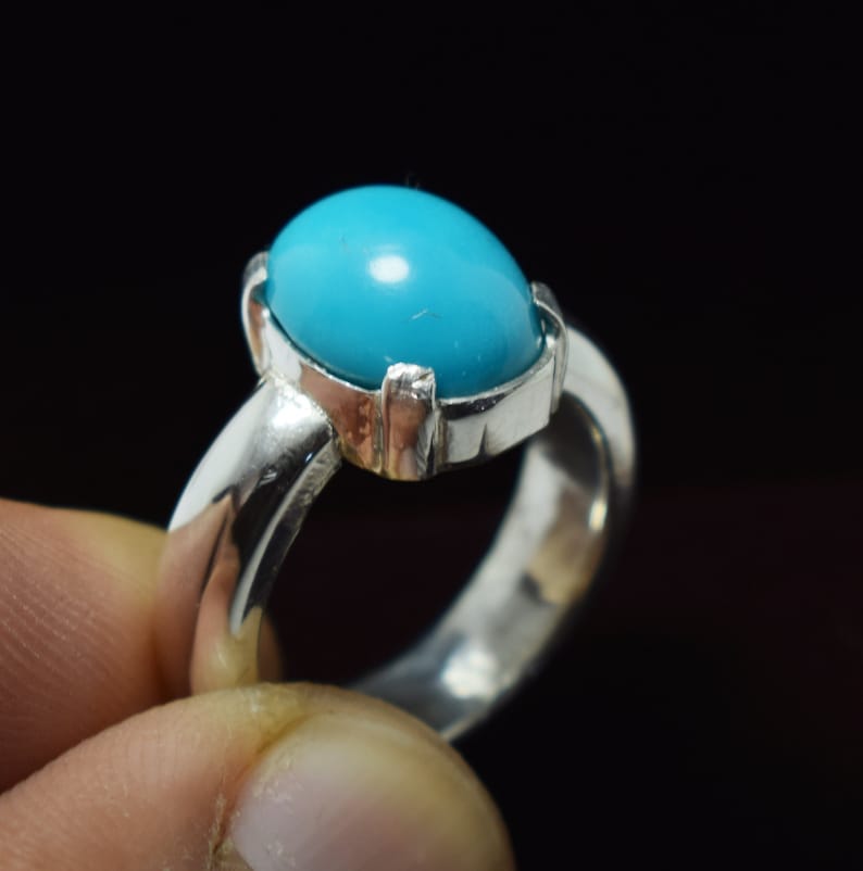 Turquoise Ring Womens Real Gemstone Rings Handmade Jewelry - Etsy
