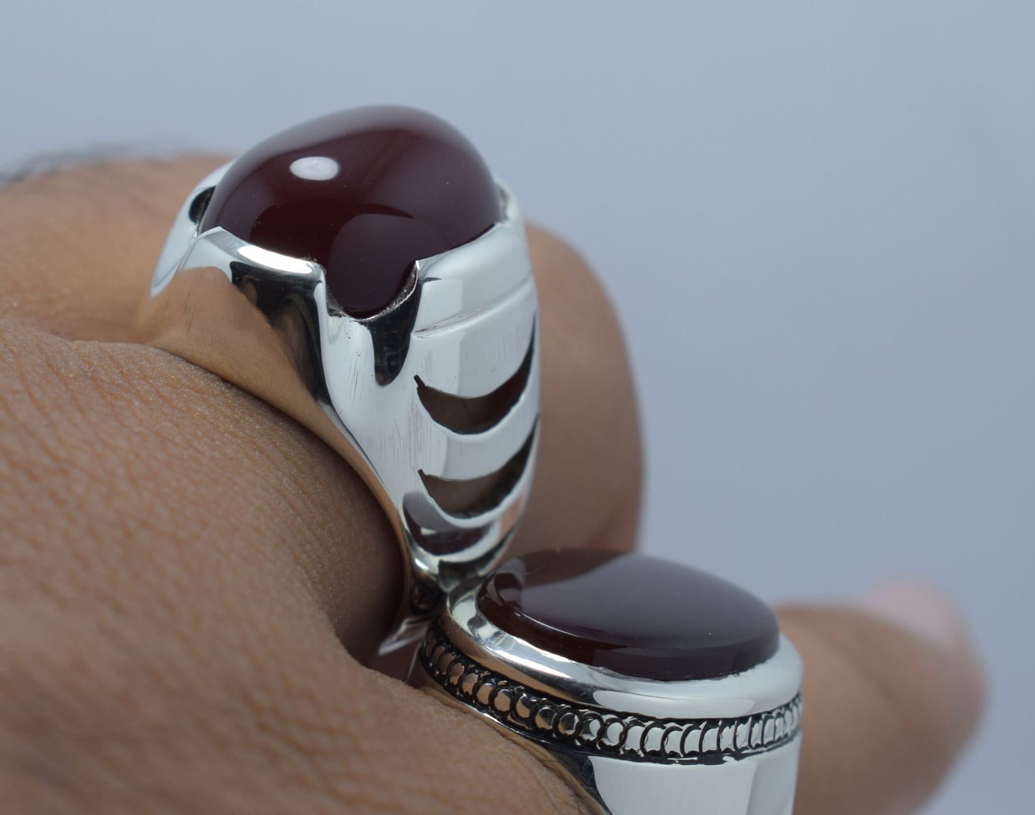 Yemeni Aqeeq Ring Akik Ring Kabadi Yaman Bague 925 Sterling | Etsy