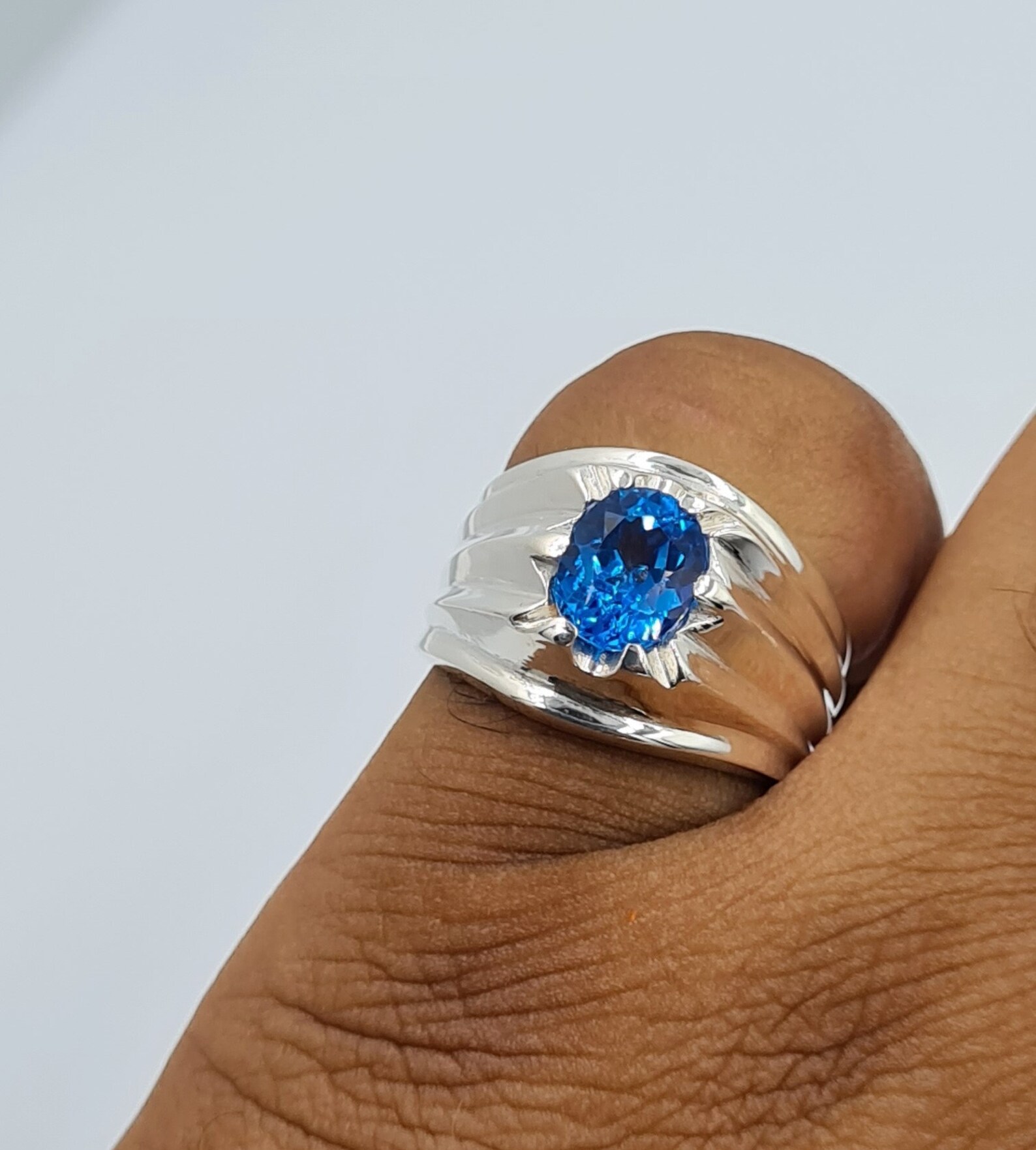 Rich Blue Topaz Super Clean Clear Real Topaz Stone Sterling | Etsy