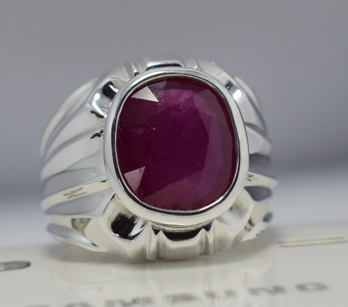 Ruby Ring Mens Real Ruby Stone Ring Natural Gemstone Handmade - Etsy