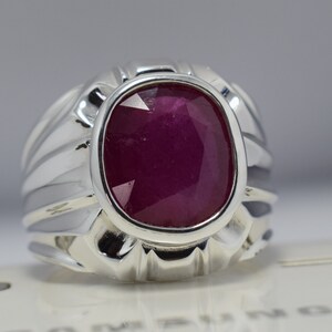 Ruby Ring Mens Real Ruby Stone Ring Natural Gemstone Handmade Jewellery ...