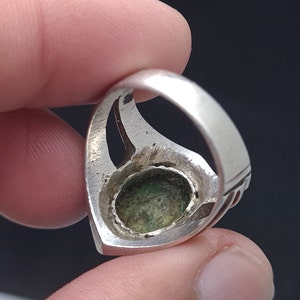 Rare Very Old Preserved GGI Certified Green Turquoise Ring Vintage ...