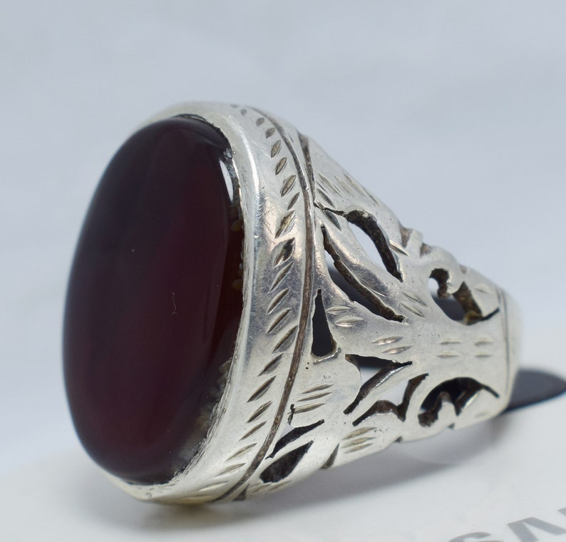 Natural Dark Blood Red Yemen Aqiq Yemeni Aqeeq Ring Yamni Akik | Etsy