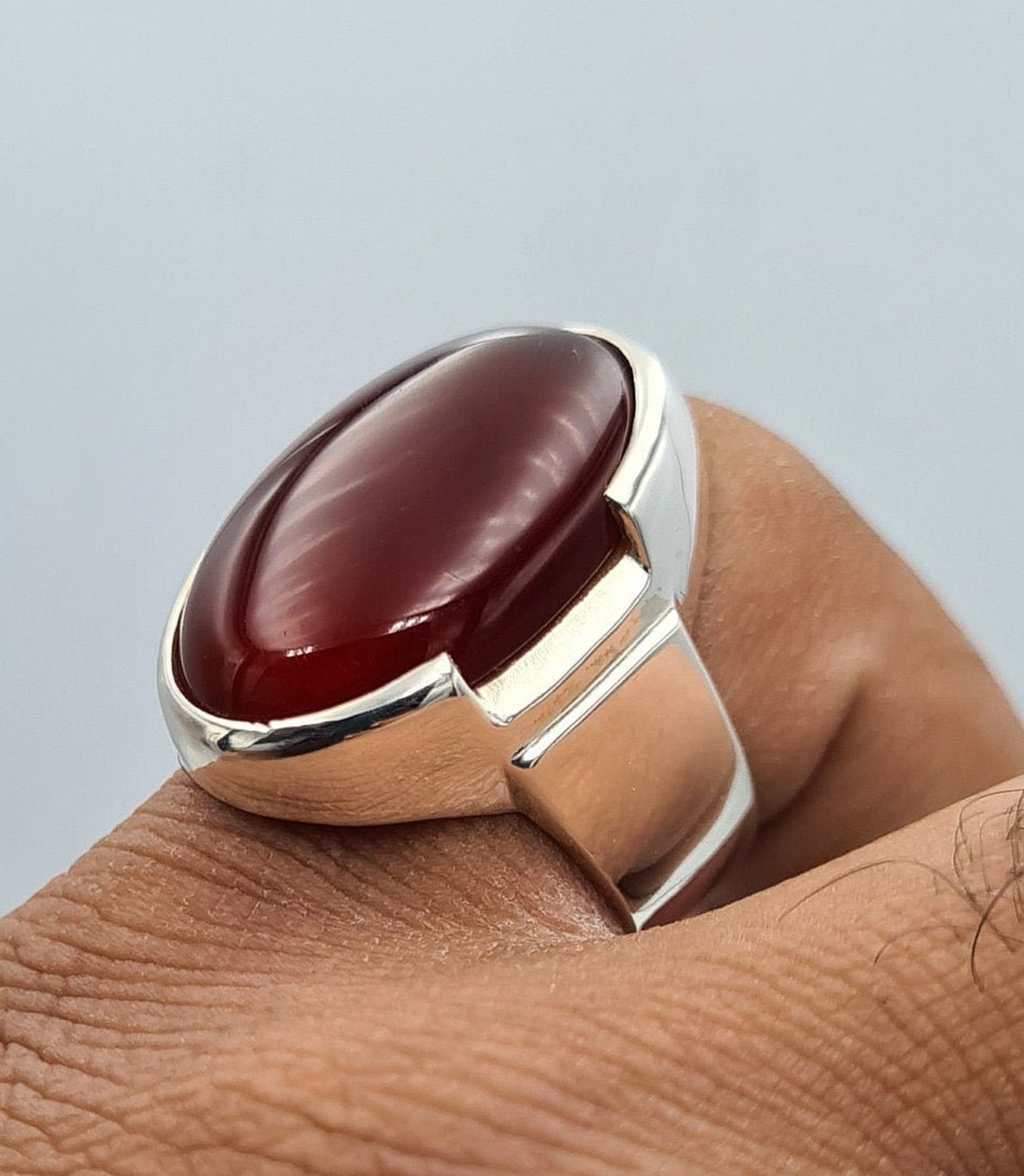 Unisex Aqeeq Ring Real Agate Gemstone Jewelry Rings Handmade - Etsy