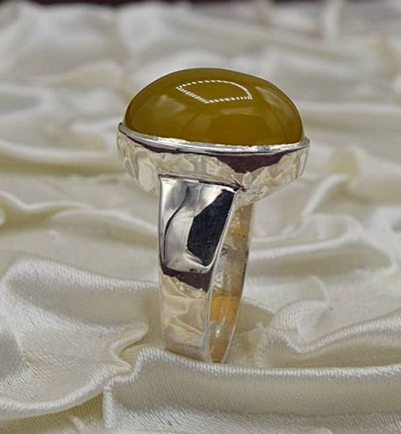 Natural Yellow Aqeeq Ring, Sterling Silver Handmade Zard Yamni Akik - Etsy