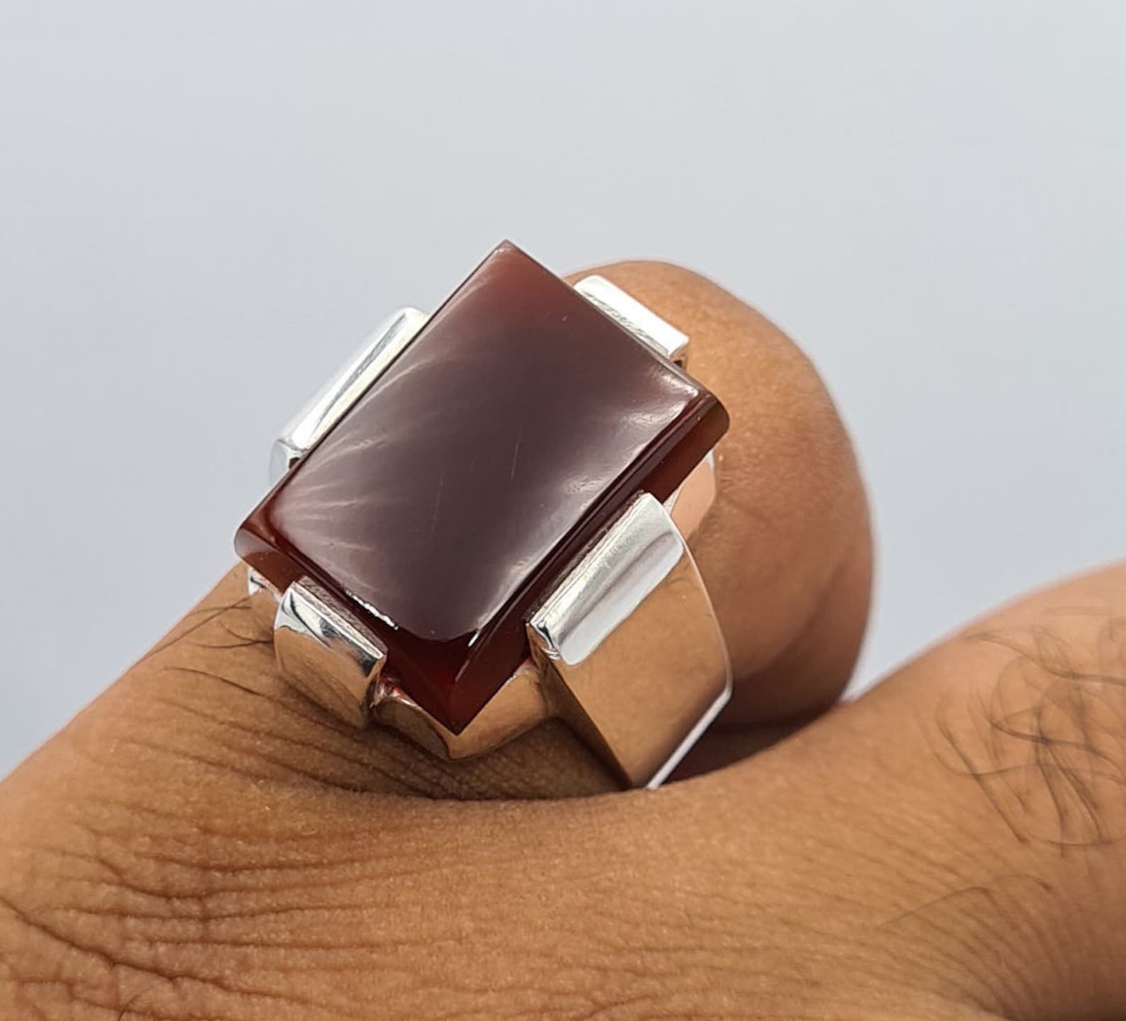 Yemeni Aqeeq Aqiq Akik Jewelry Unisex Ring Hakik Real Gemstone | Etsy