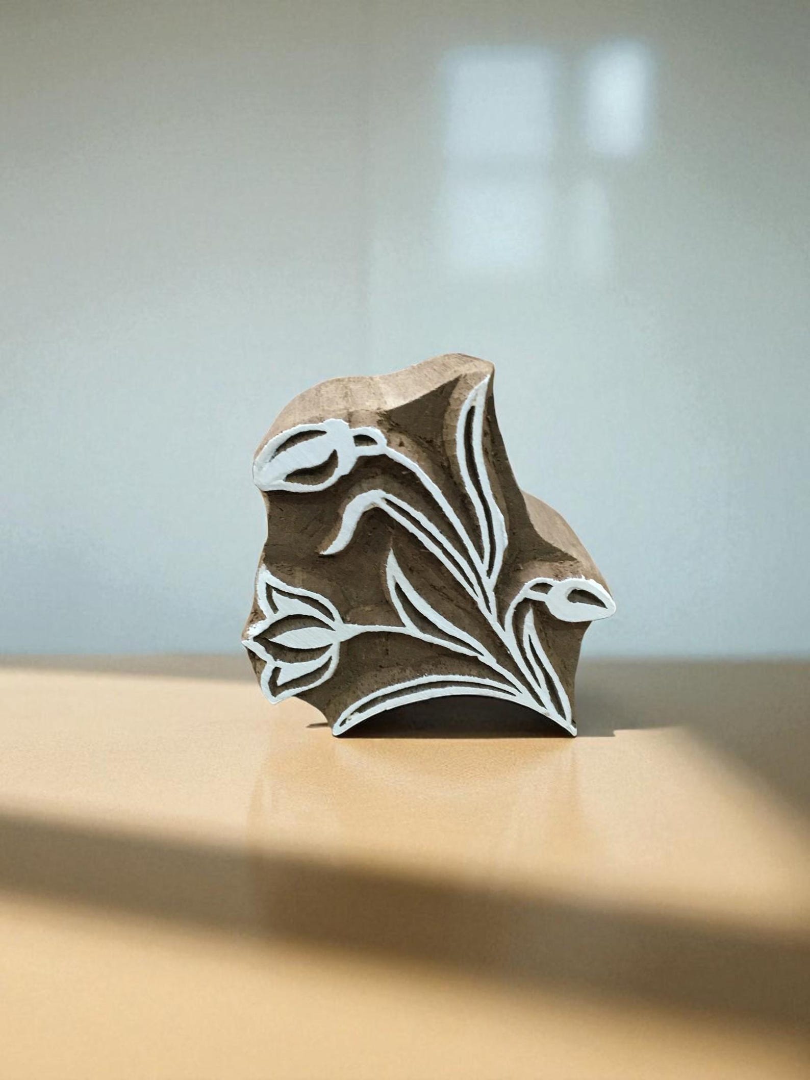 Ivy Leaf, Hand Carved Indian Wood Printing Block; Textile Stamp ...