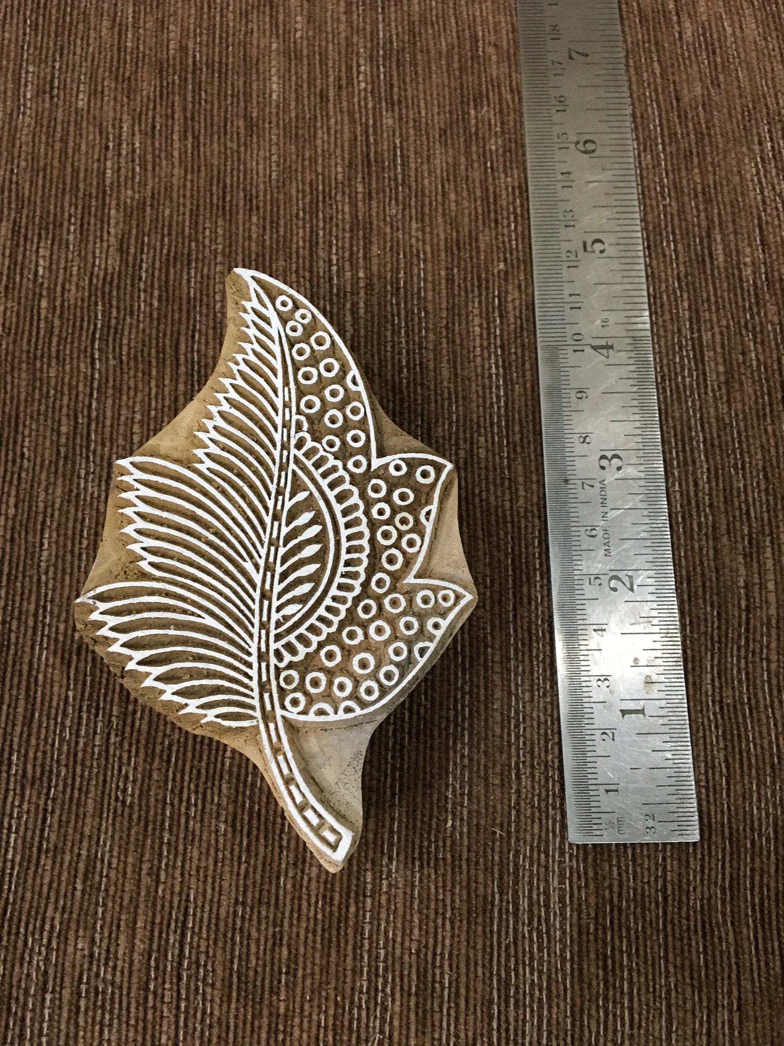 Detailed Stylized Leaf Hand Carved Indian Wood Printing Block - Etsy