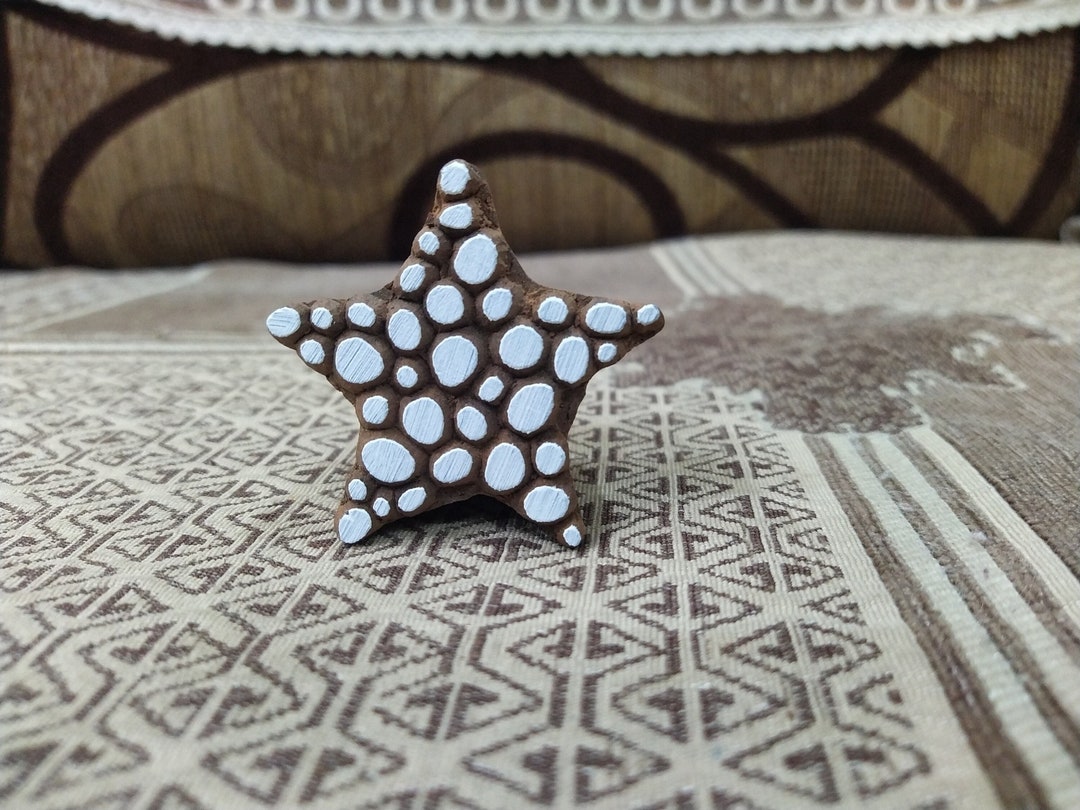 Pebble Star, Wood Block Print Stamp, Indian Textile Block Printing ...