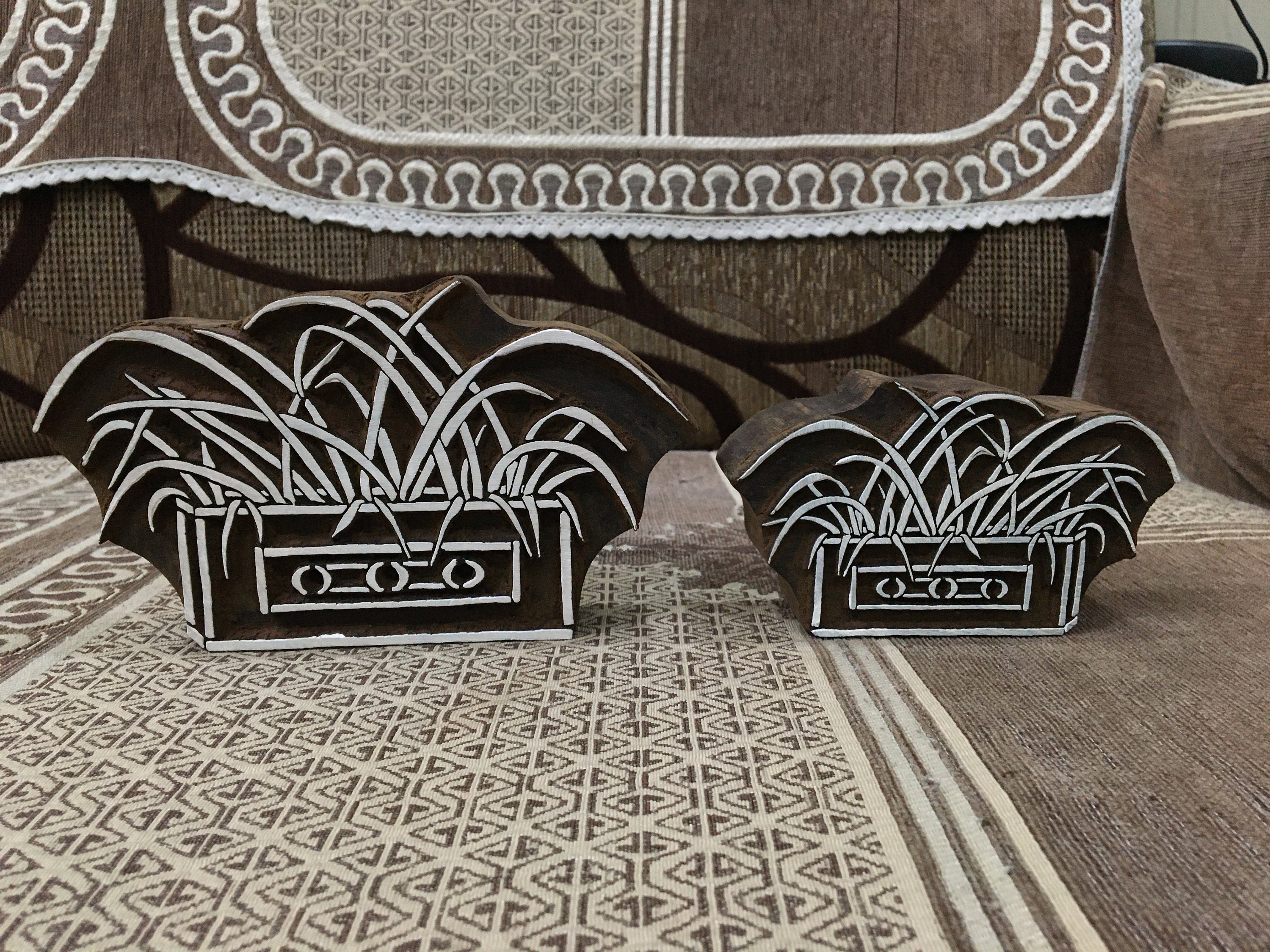 Indian Wooden Printing Block Grasses Trough Hand Carved - Etsy