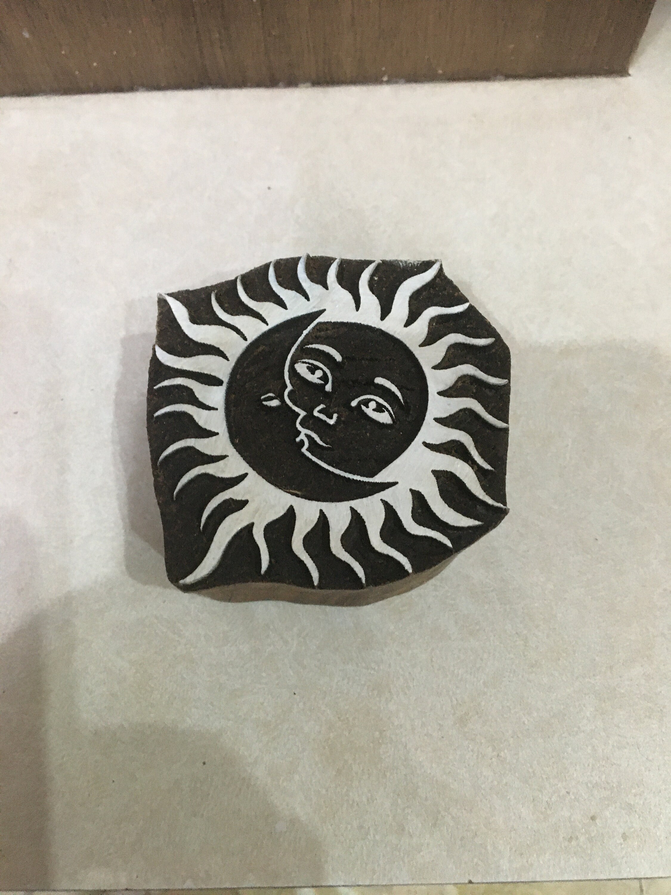 Sun & Moon Conjunction Stamp, Wooden Stamp, Celestial Textile Stamp ...