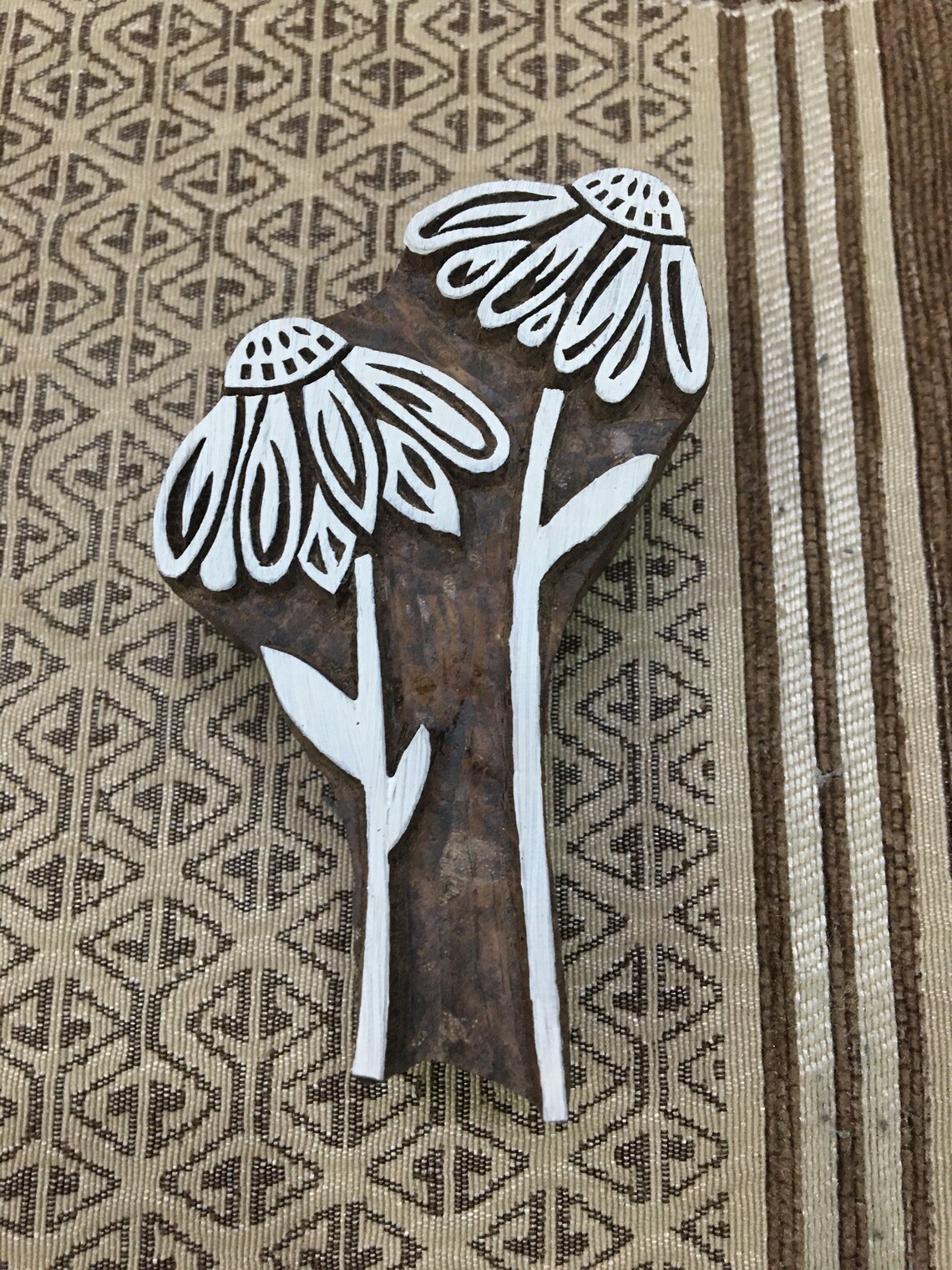 Double Daisy Flower Wooden Printing Block Stamp : Floral - Etsy
