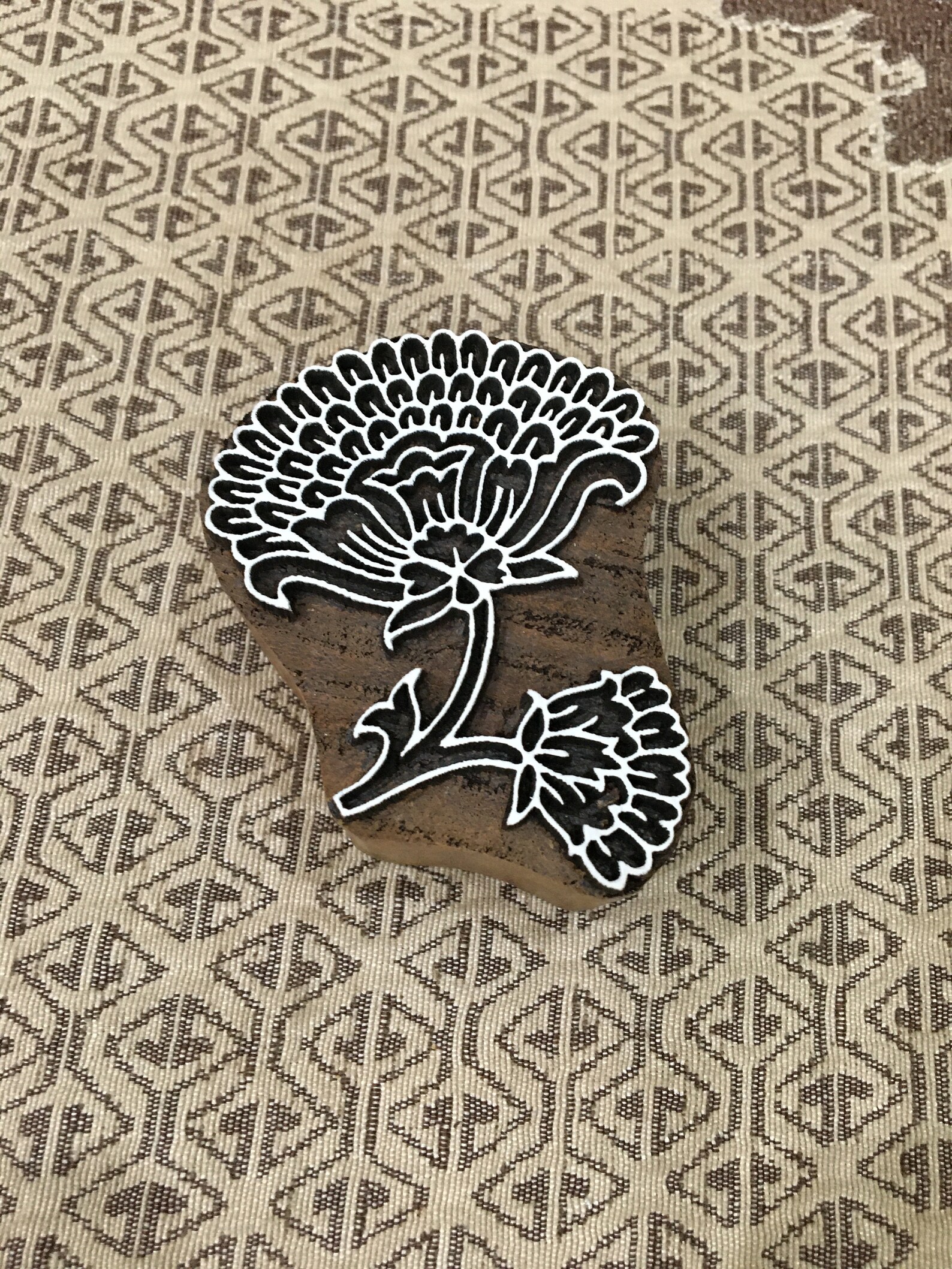 Marigold Flower Hand Carved Indian Wood Printing Block - Etsy