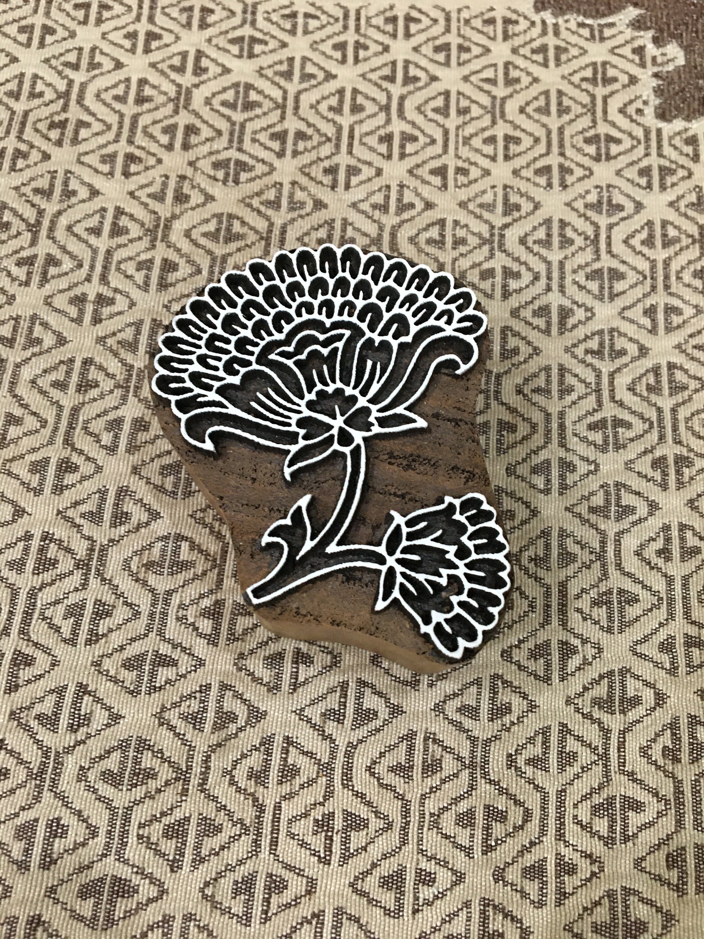 Marigold Flower Hand Carved Indian Wood Printing Block - Etsy