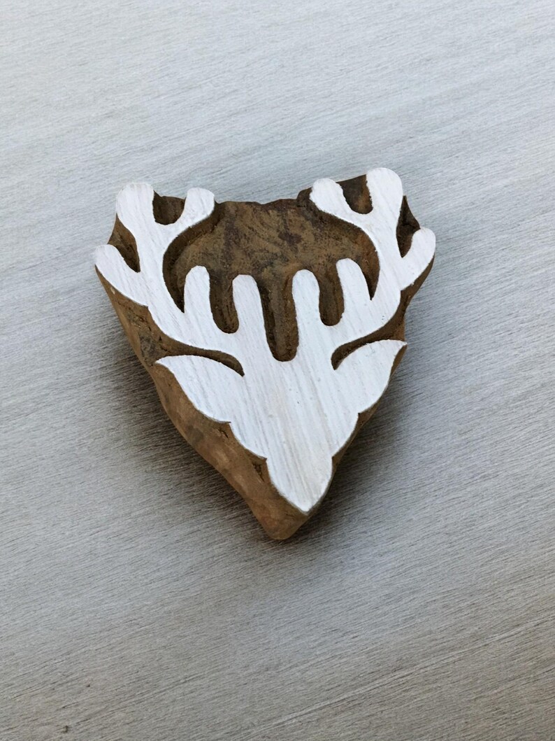 Stag Head , Hand Carved Indian Wood Printing Block; Textile Stamp ...