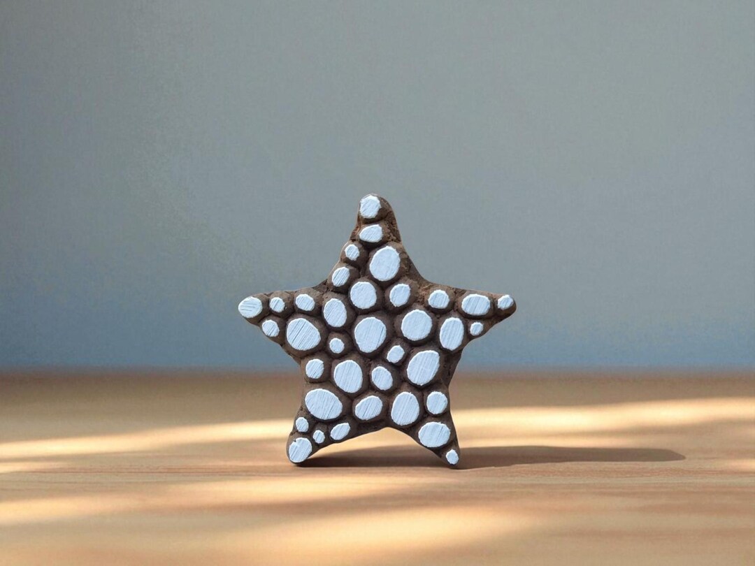 Pebble Star Wood Block Print Stamp, Indian Textile - Etsy