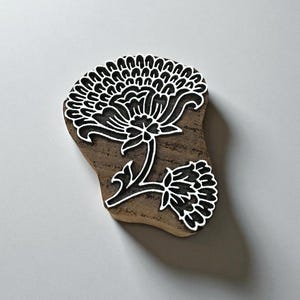 Marigold Flower, Hand Carved Indian Wood Printing Block; Textile Stamp ...
