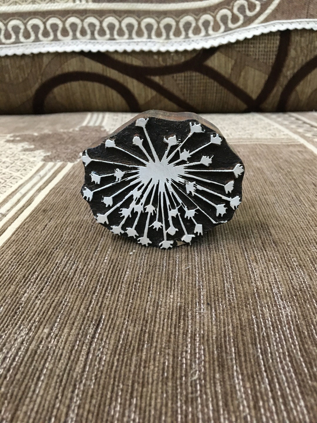 Seed Burst , Hand Carved Indian Wood Printing Block; Textile Stamp ...