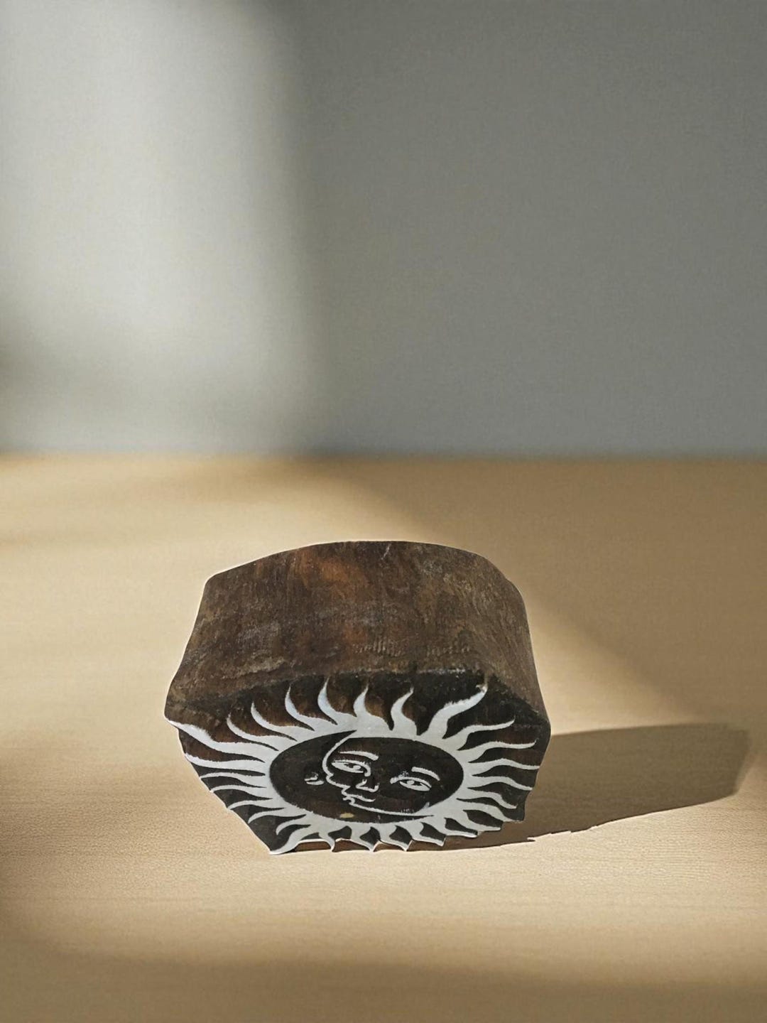 Sun & Moon Conjunction Stamp, Wooden Stamp, Celestial Textile Stamp ...