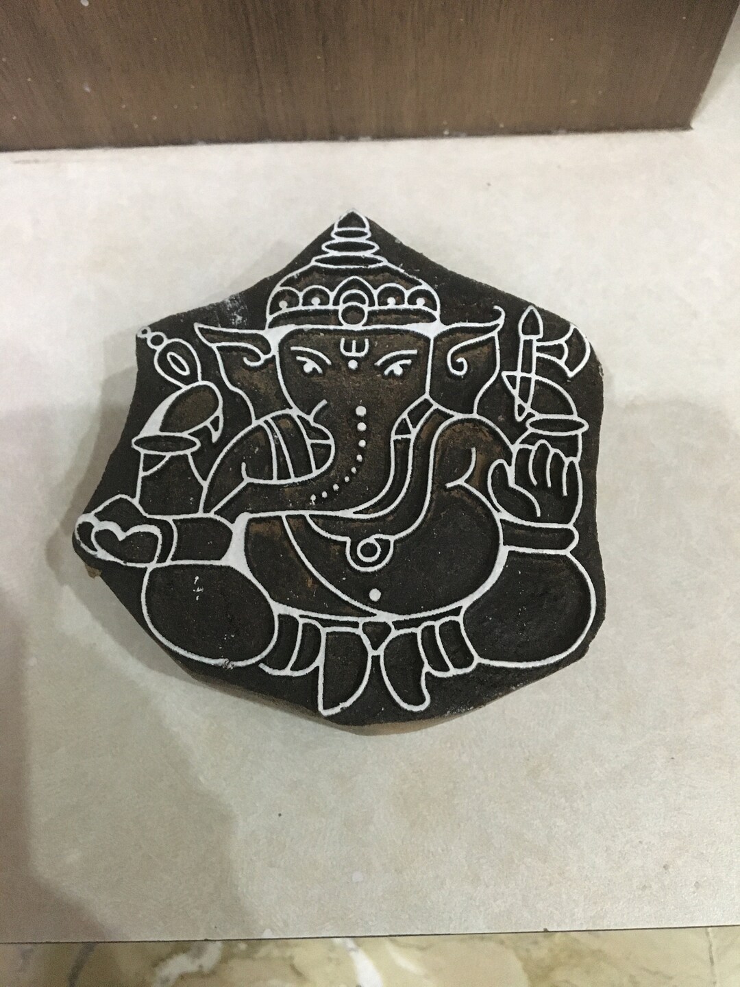 Hand Carved Ganesha Wood Block Stamp, Indian Textile Pottery Print - Etsy