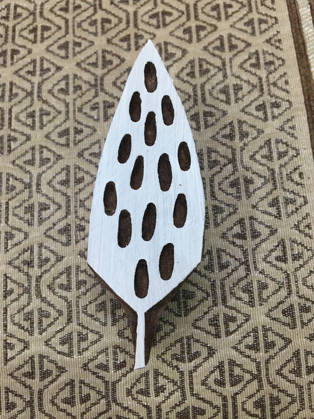 Solid Weed Leaf, Indian Hand Carved Wood Block Stamp, Traditional Stamp ...