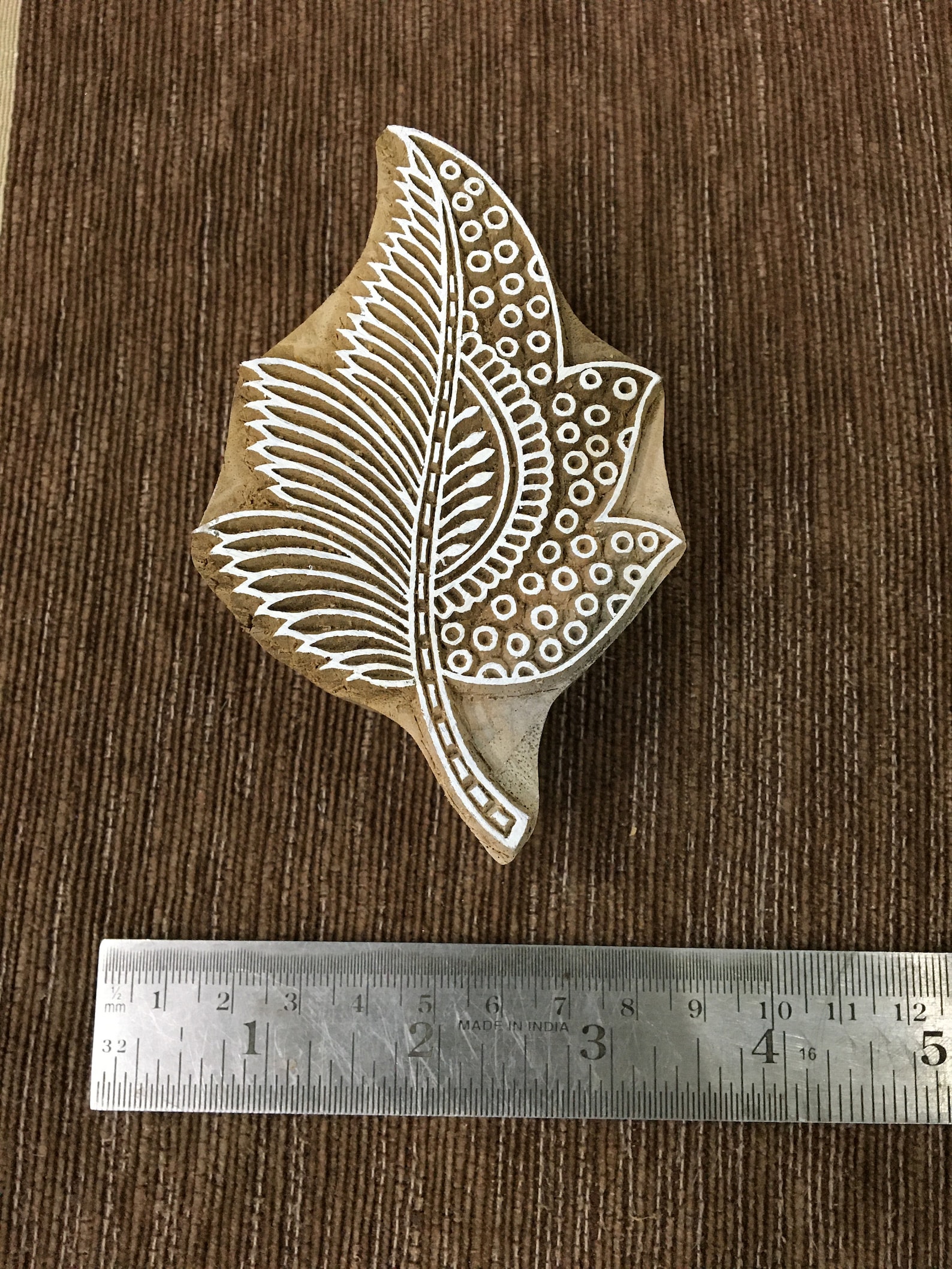 Detailed Stylized Leaf Hand Carved Indian Wood Printing Block - Etsy