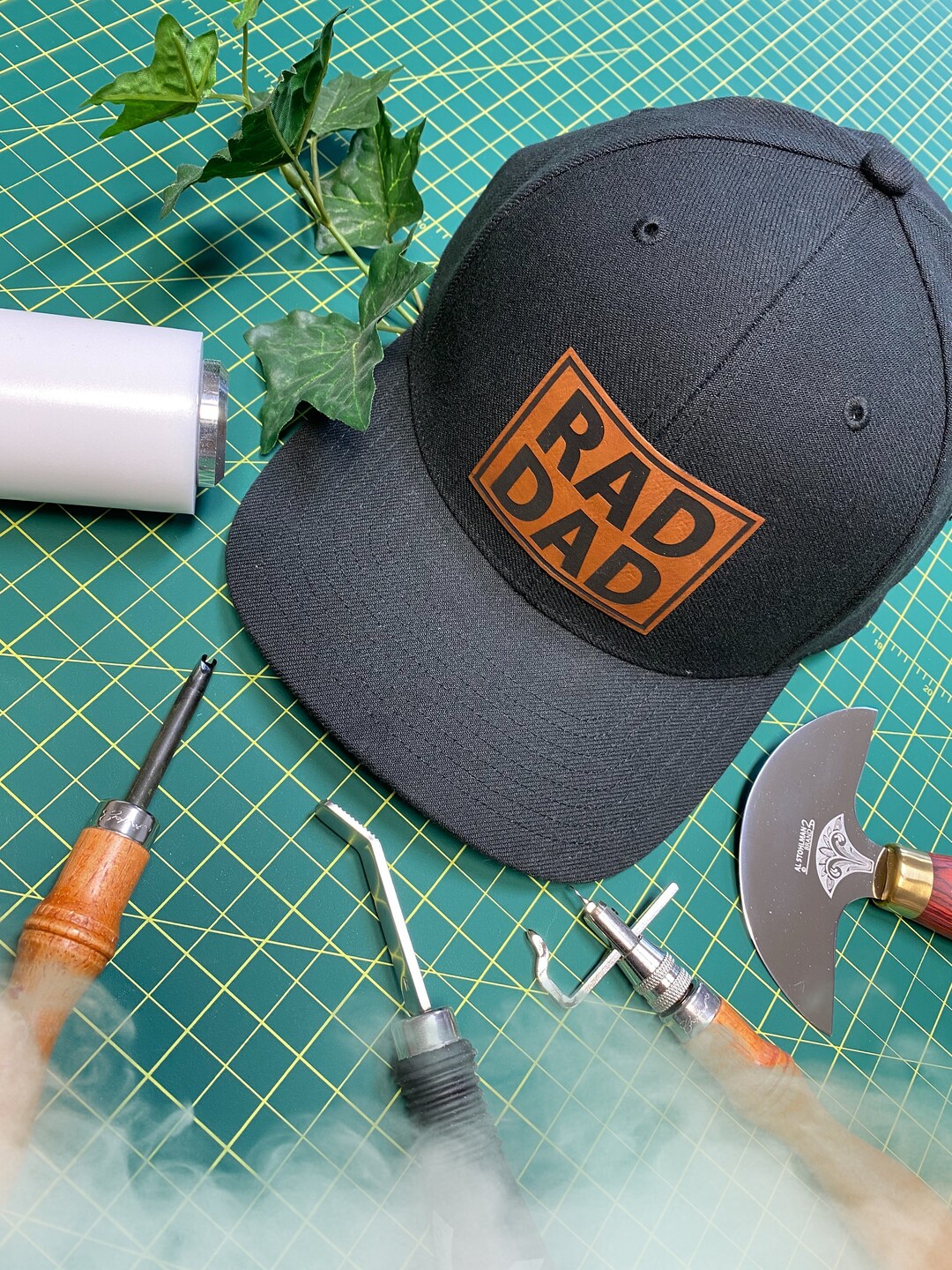 Rad Dad Patch Hat Fathers Day New Dad Dad Gift Vegan Leather Adjustable ...