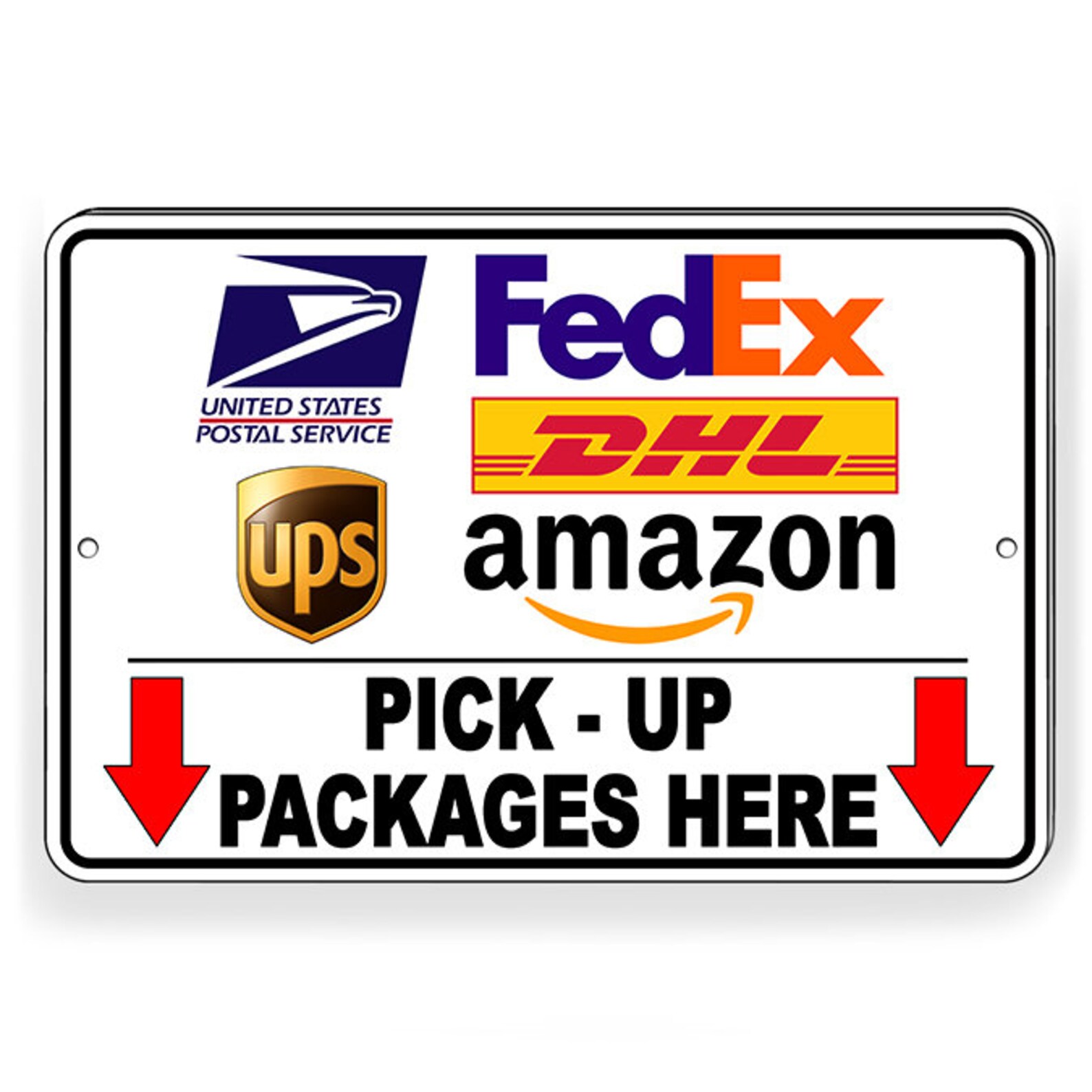 Pick Up Packages Here Arrows Down Metal Sign 5 SIZES deliver | Etsy