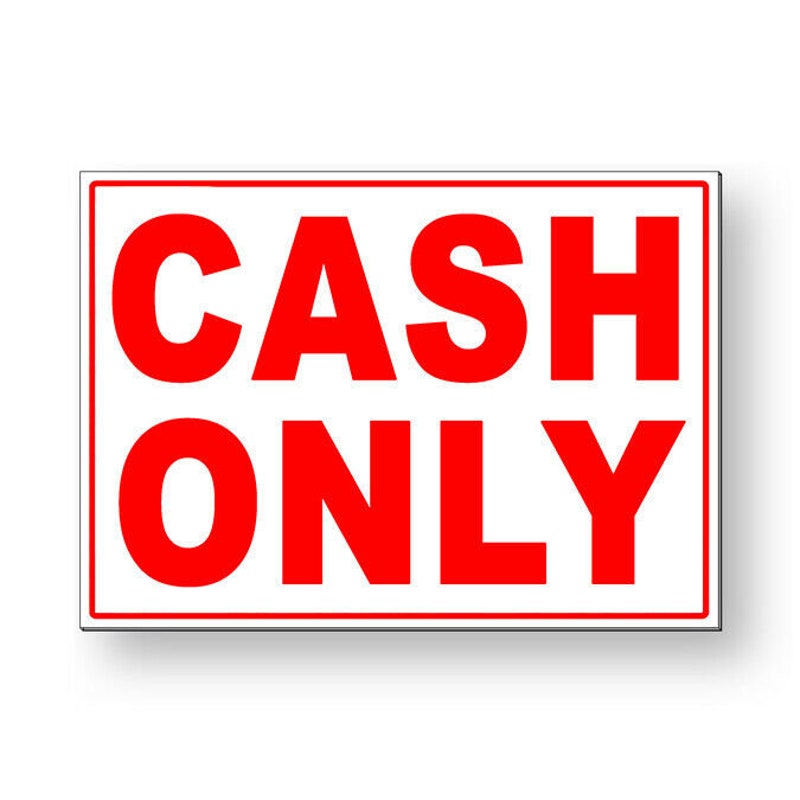 Cash Only Sign - Etsy