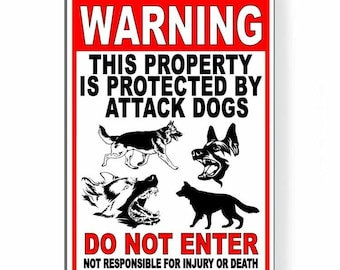 WARNING Beware of Dog STOP Do Not Enter Keep Gate Shut Metal Sign - Etsy