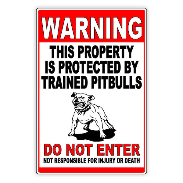 Protected by Pitbull Sign - Etsy