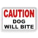 Caution Dog Will Bite Beware of Dogs Sign / Decal Warning Notice ...