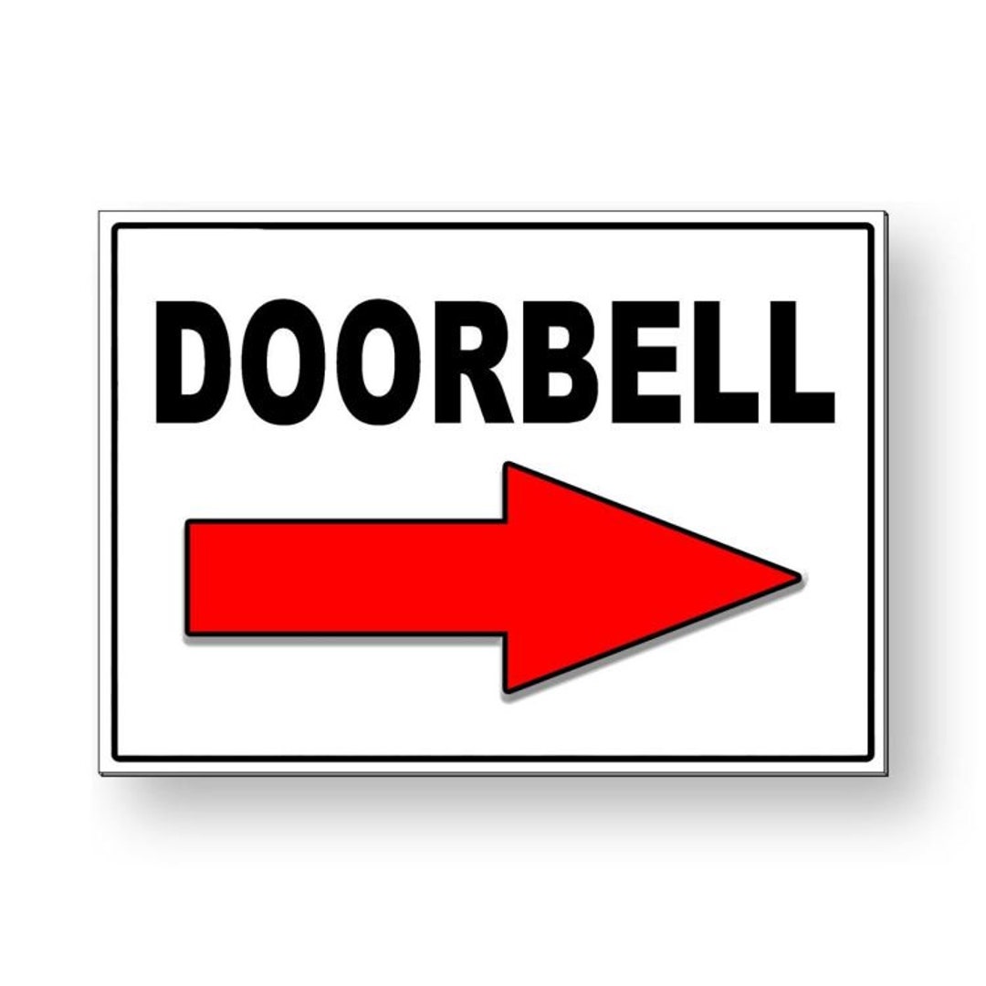Doorbell Arrow Right Sign / Decal / MS046 / Magnetic Sign - Etsy