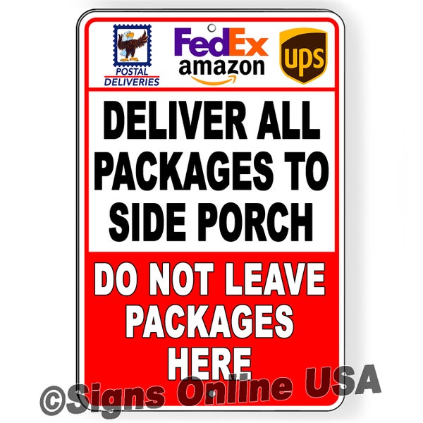 All Deliveries to Side Door Sign - Etsy